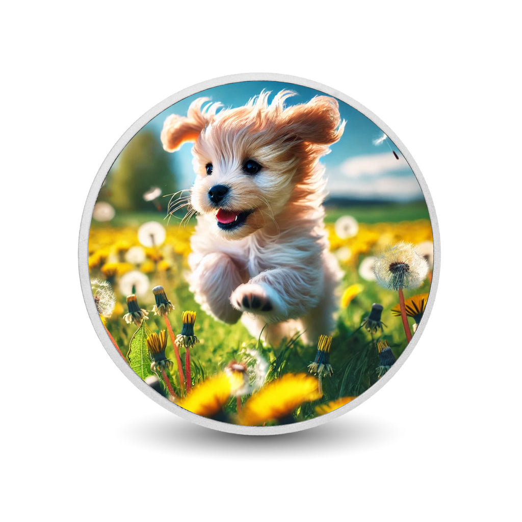 Springtime Puppy Joy 1oz Silver Coloured Coin – Arverni Mint