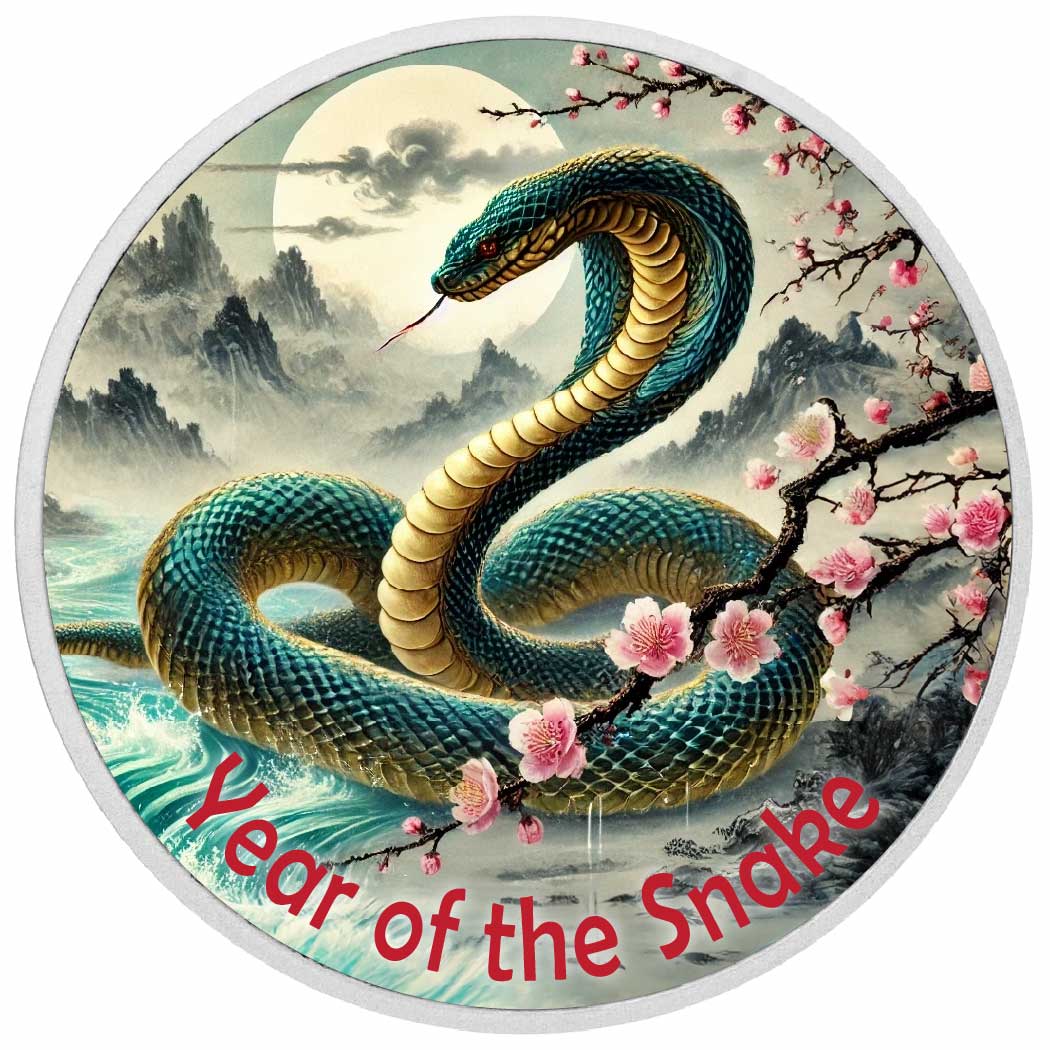 Year of the Snake - Lunar Elegance 1oz Silver Coin – Arverni Mint